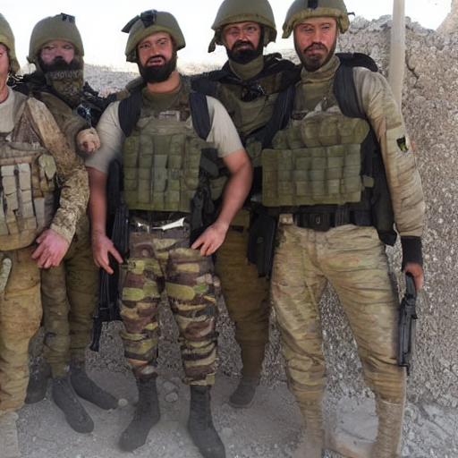 KREA AI - A painting of Barney posing with ISIS soldiers in ...