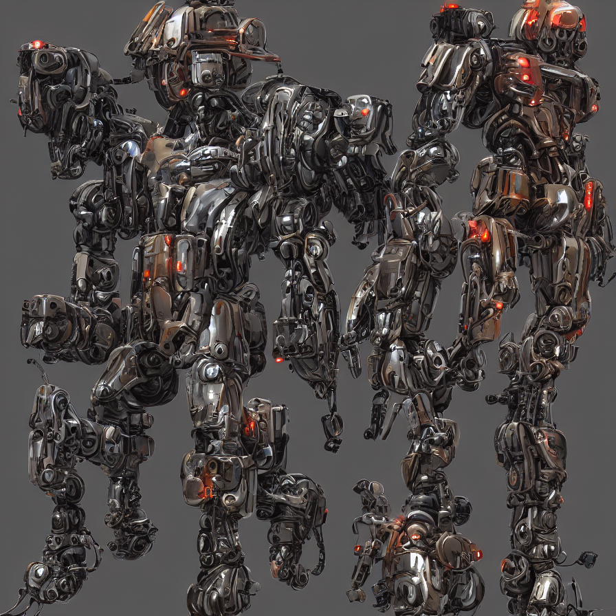 KREA AI - game textures assets of mechanical paneling, mecha...