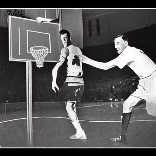 KREA AI - hitler playing basketball, realistic, detailed, up...