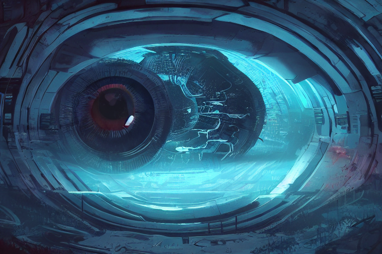 KREA AI - giant mysterious eye, sci - fi, glow, abstract int...