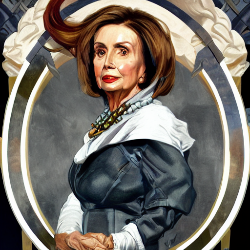 KREA AI - Nancy Pelosi Warret Buffett War Machine artstation...