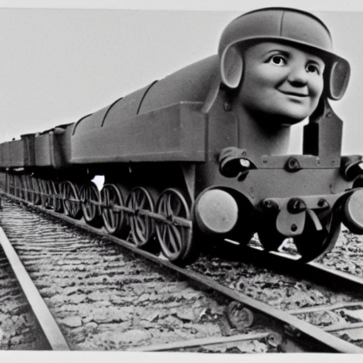KREA AI - WW2 era photograph of a Schwere-Gustav train artil...