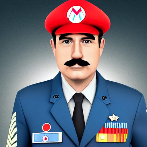 KREA AI - mario as air force commander, hyper realistic,
