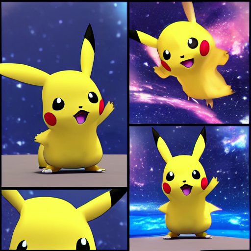 KREA AI - Pikachu in space, detailed 4k render, unreal engin...
