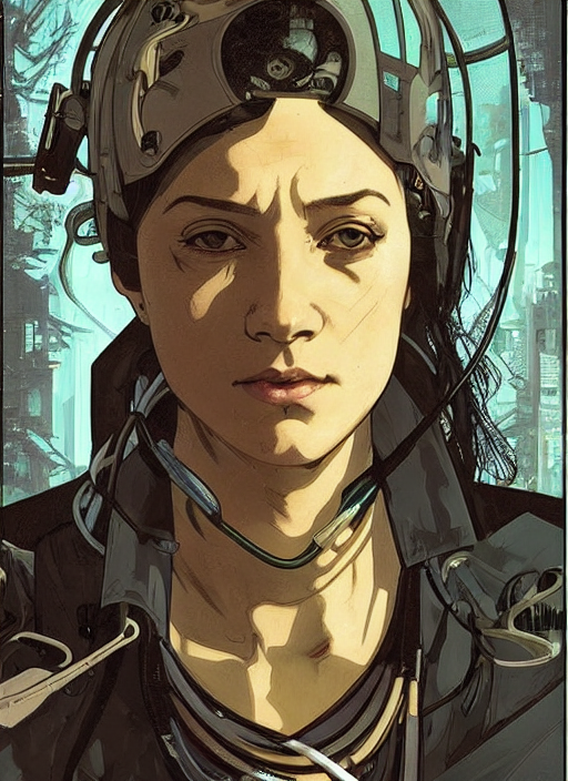 KREA AI - cyberpunk surgeon. night vision. portrait by ashle...