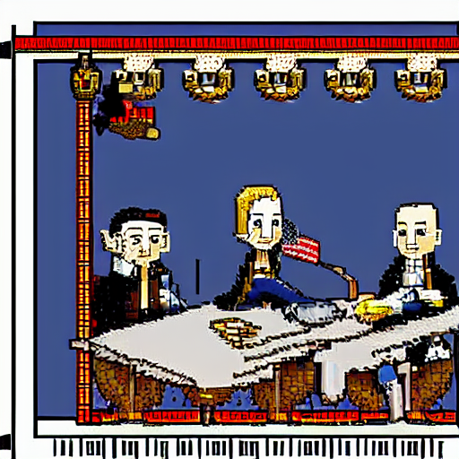 KREA AI - pixel art george washington revolutionary war stil...