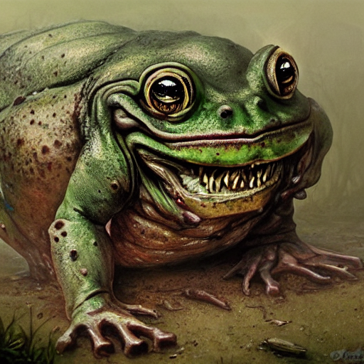 KREA AI - An absolute unit of a grotesque demonic frog-monst...