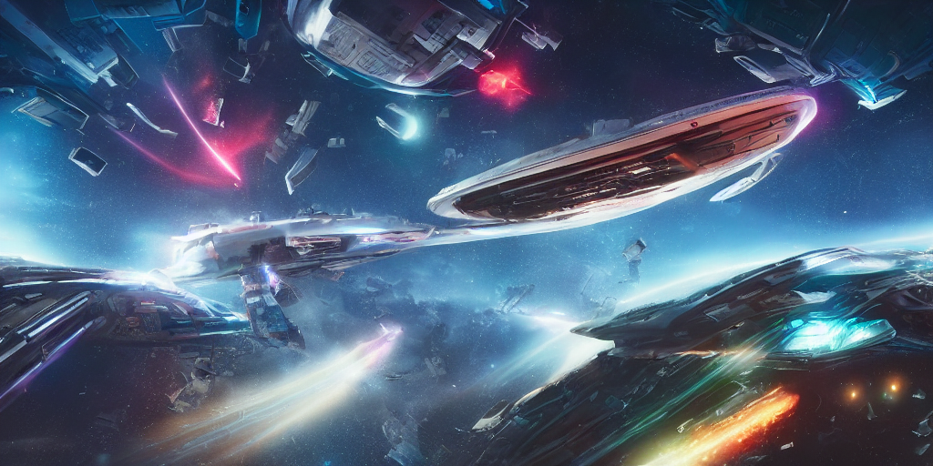 KREA AI - photograph of a giant starship crashing into a fut...