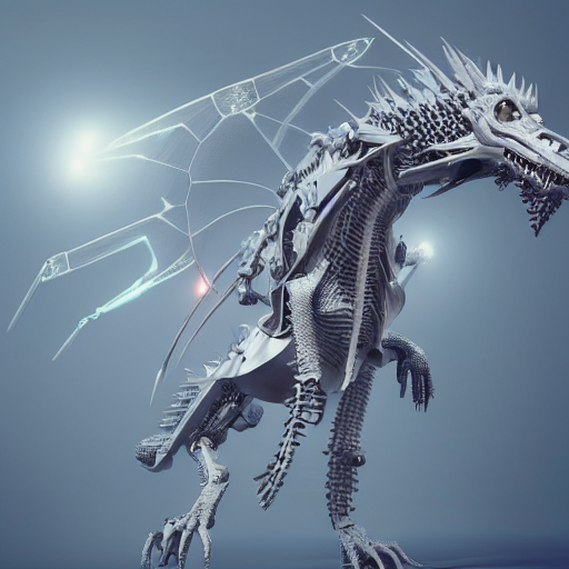 KREA AI - xray photos of a mechanical bionic dragon, octane ...
