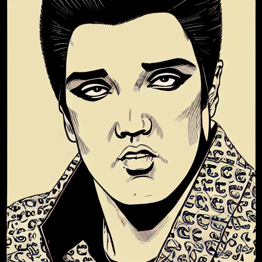 KREA AI - Digital color ink drawing of elvis, highly detaile... KREA AI - Digital color ink drawing of elvis, highly detaile...