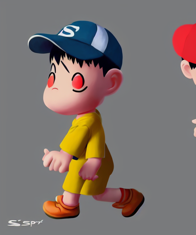 KREA AI - ness from earthbound in the style of sam spratt, c...