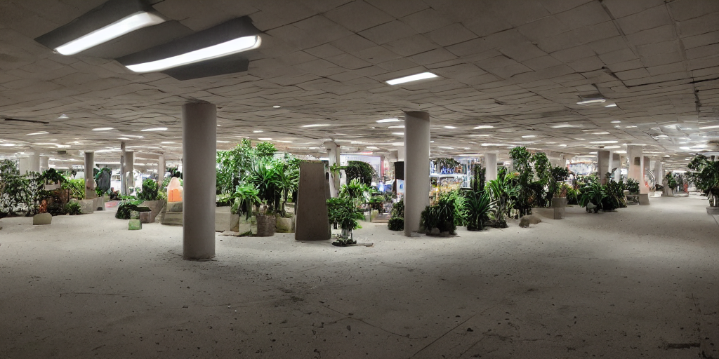 KREA AI - a photograph of liminal space weird mall playgroun...