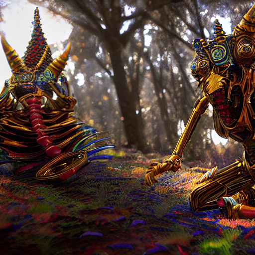 KREA AI - DMT, machine elves, 4k, unreal engine, octane rend...