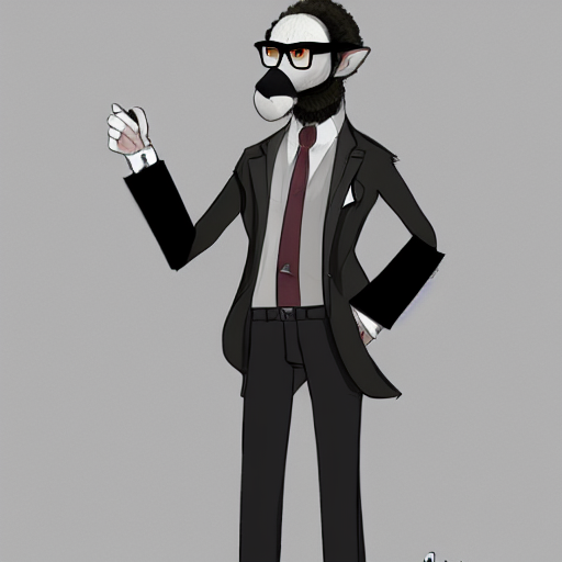 Krea Ai Male Sheep Character Design , A Gentleman Wearing