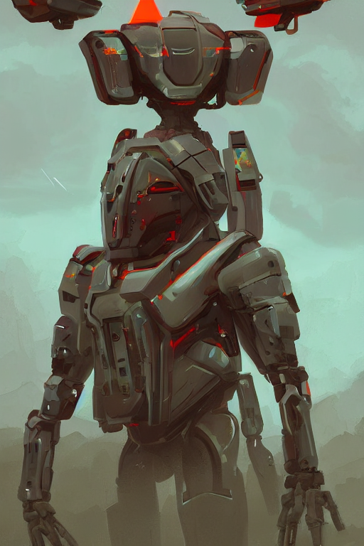 KREA AI - Elon Musk mech warrior, in the style of Beeple, fa...