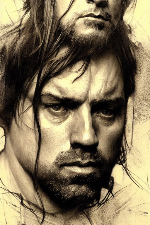 KREA AI - portrait pencil sketch of joe rogan by jeremy mann...