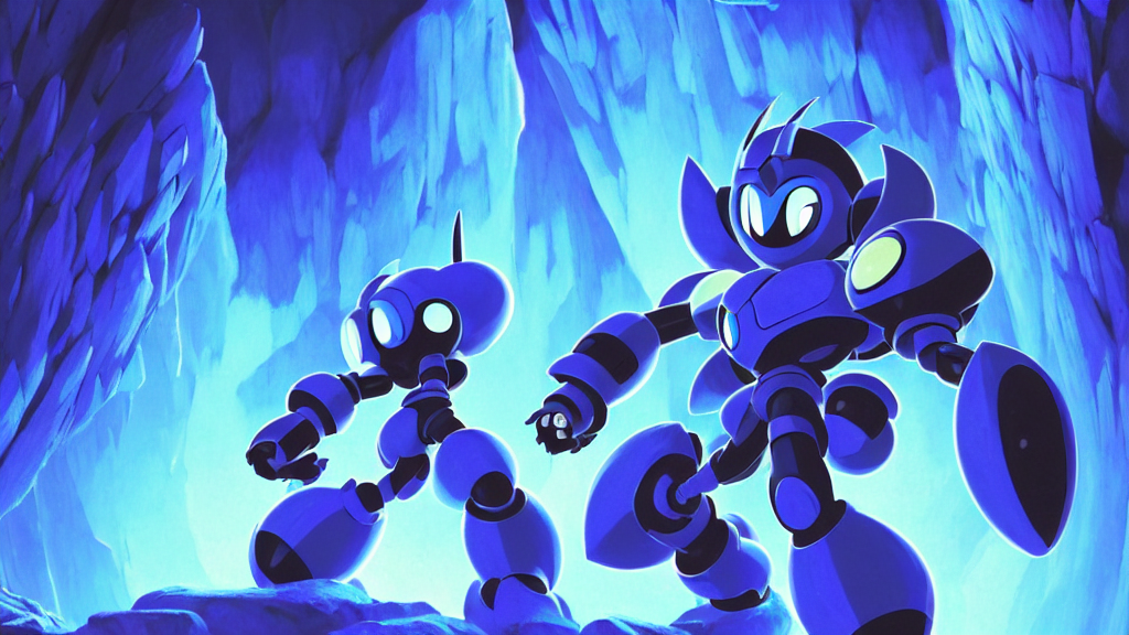 KREA AI - megaman zero stage 1 the ice cave, studio ghibli,