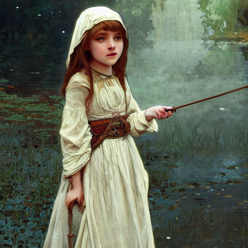 KREA AI - a full body portrait of medieval child girl in a r...