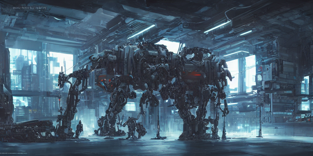 KREA AI - cyberpunk mecha mechanic interior, design sheet, c...