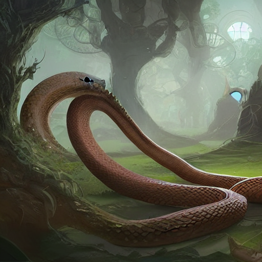KREA AI - a giant snake. concept art by ram chandra shukla,