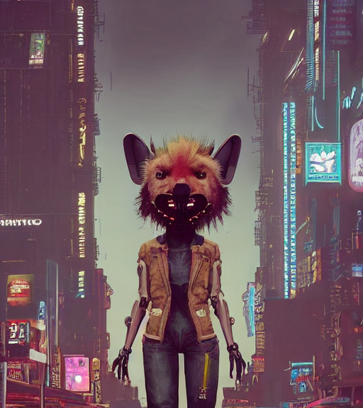 KREA AI - new york city portrait icon of furry anthro anthro...