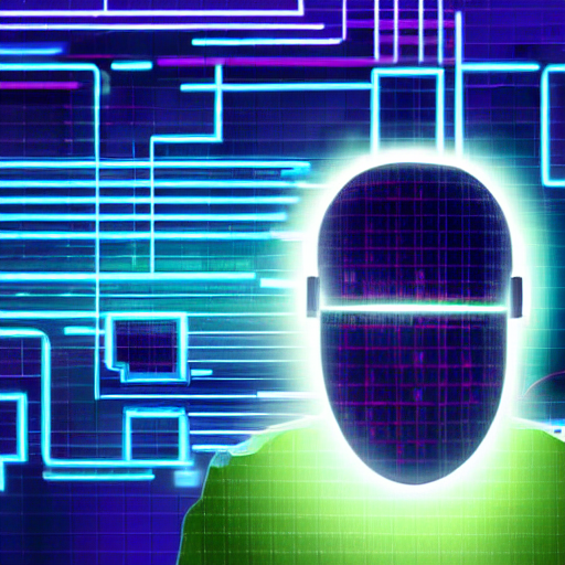 KREA AI - close up portrait of cyber hacker plugged into com...