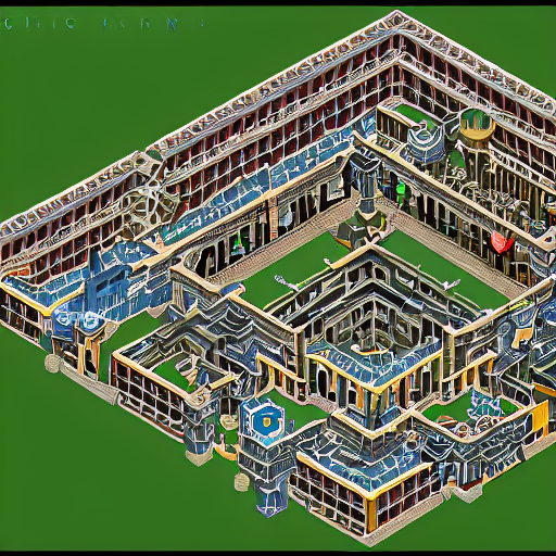 KREA AI - isometric map of midgar from final fantasy vii