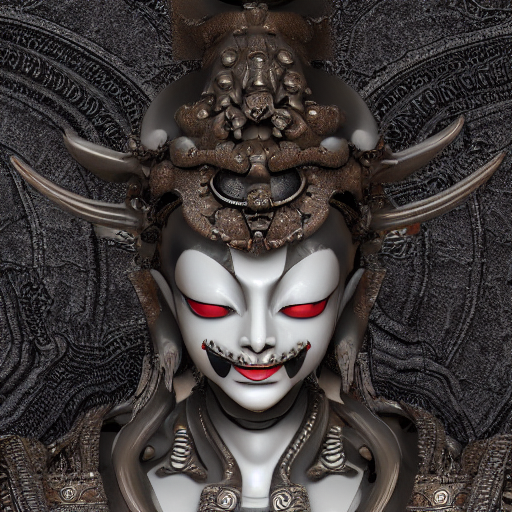 KREA AI - naraka buddhist demon korean female, highly detail...