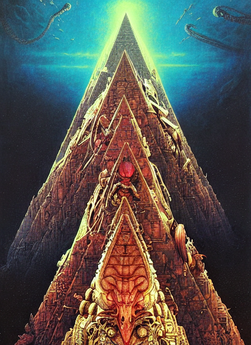 KREA AI - detailed image of alien pyramids by Ayami Kojima,