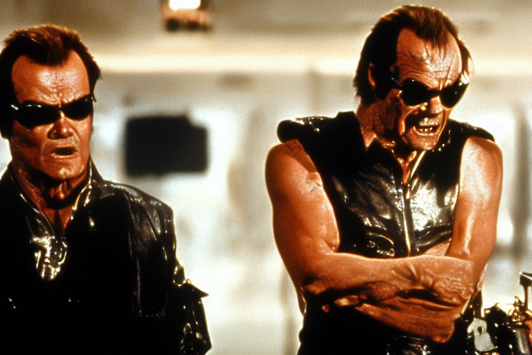 KREA AI - Jack Nicholson plays Terminator, scene where his e...