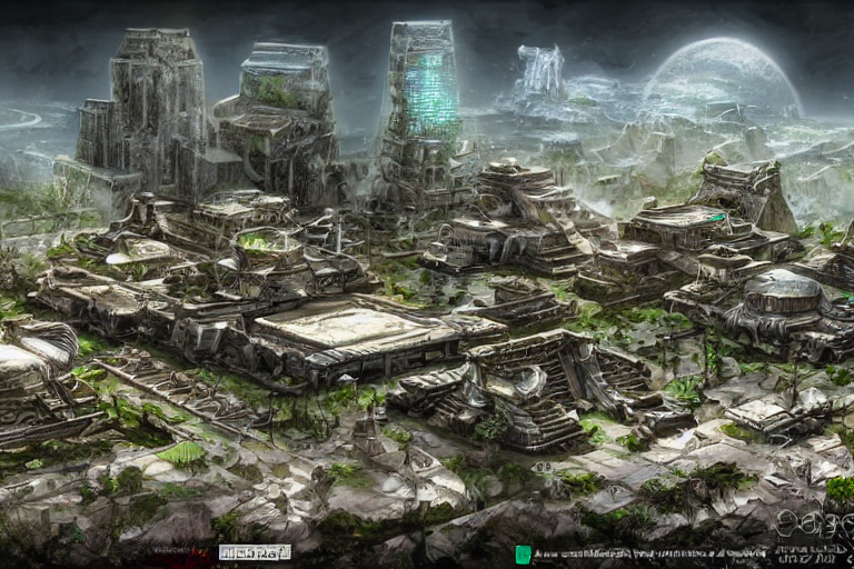 KREA AI - A futuristic Maya city, ancient technology, very d...