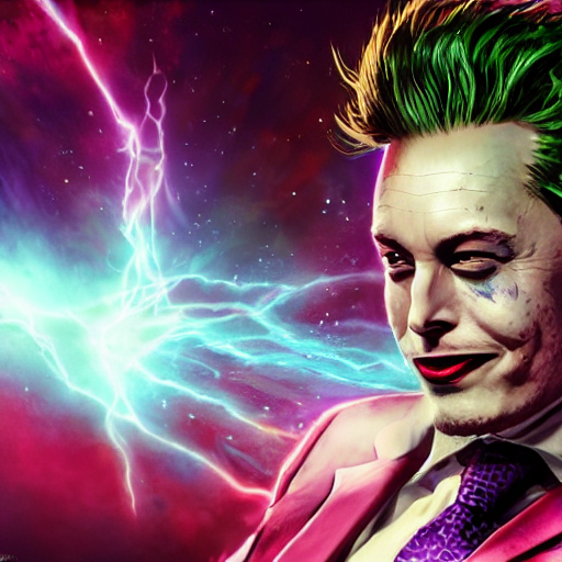 KREA AI - portrait of elon musk as the joker as a spellcaste...