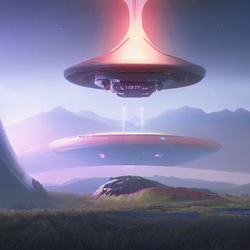 KREA AI - a digital painting of a gigantic big enormous ufo ...