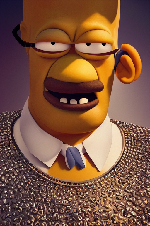 KREA AI - homer simpson, intricate, elegant, highly detailed...