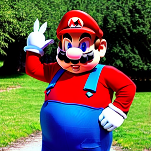 KREA AI - real life big chungus dressed like mario, super ma...