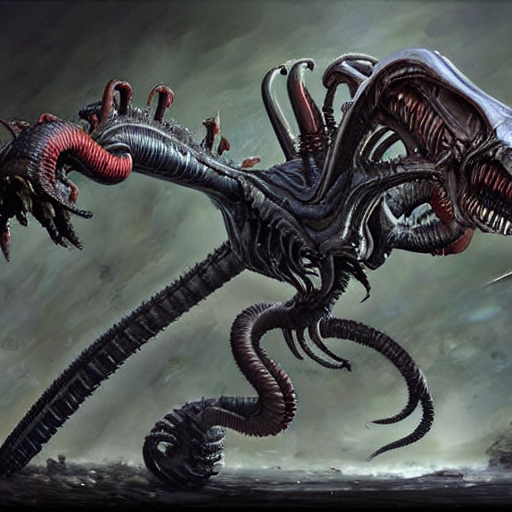 KREA AI - Xenomorph-tyranid, warhammer 40k, concept art