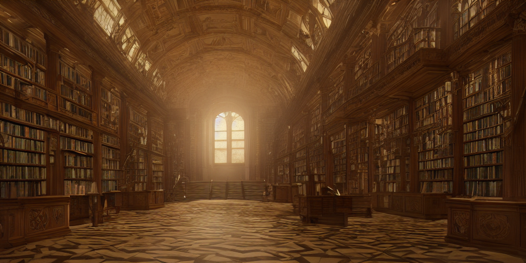 KREA AI - indoor scene of a magnificent heavenly library, en...