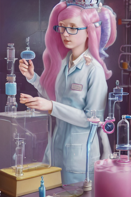 KREA AI - highly detailed, profile portrait of princess bubb...