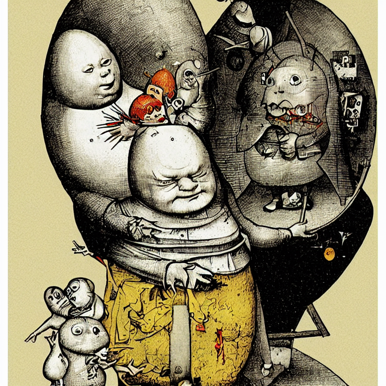 KREA AI - vector graphic sticker design, humpty dumpty by hi...