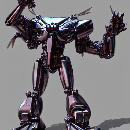 KREA AI - beastial buff mecha with grasshopper mecha legs, l...