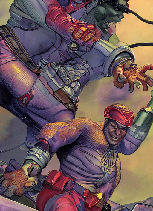 KREA AI - captain lizard by jack kirby, ultra realistic, hig...