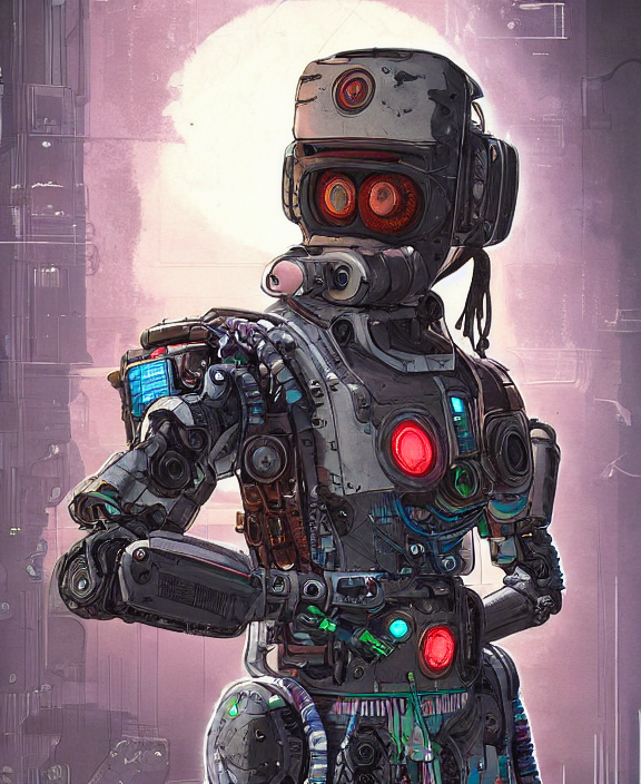 KREA AI - cyberpunk pathfinder robot from apex legends chara...