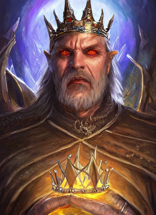 KREA AI - evil king wearing diamong crown, ultra detailed fa...