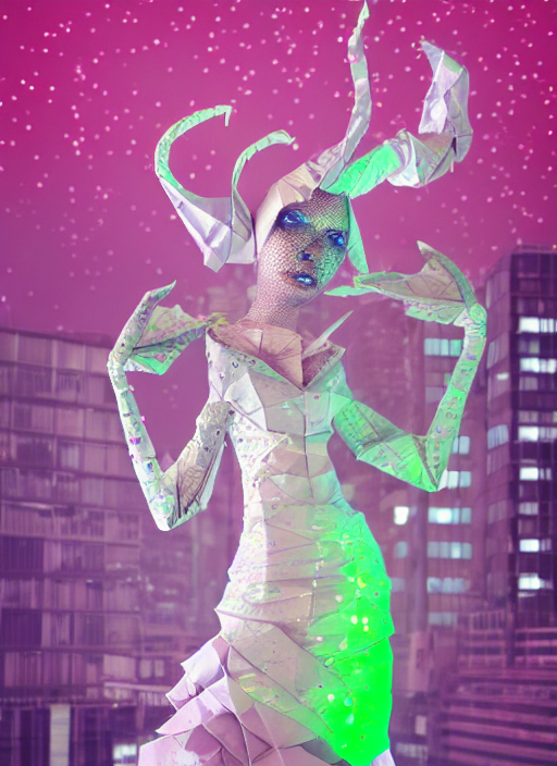 KREA AI - beautiful anthropomorphic squid queen woman made o...