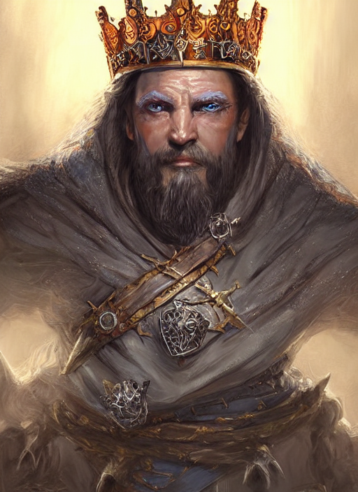 KREA AI - good kind king wearing a crown, ultra detailed fan...