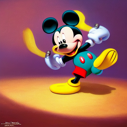 KREA AI - Mickey Mouse punching a Donald Duck in a brawl, ex...