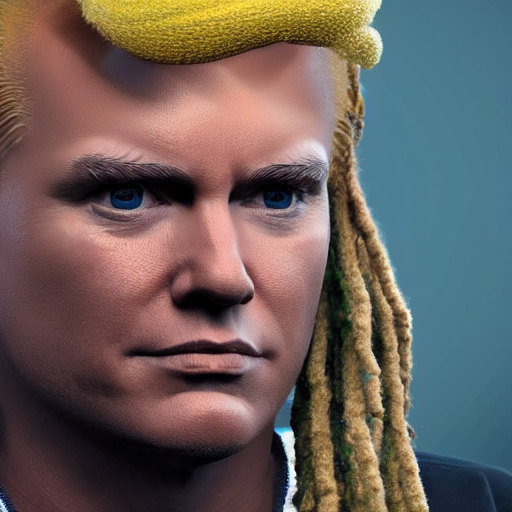 KREA AI - Donald Trump with rasta hairstyle, realistic, ultr...