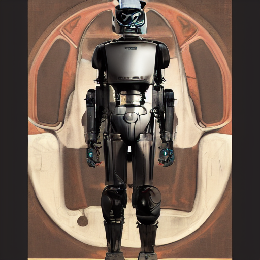 KREA AI - self portrait of a robot raven. Full body with dra...