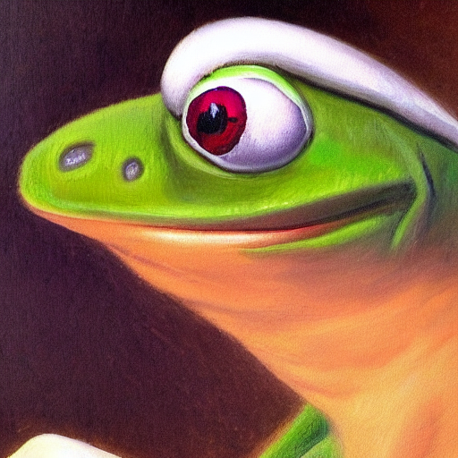 KREA AI - Painting of Kermit the Frog. Art by william adolph...