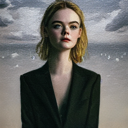 KREA AI - Elle Fanning in Santorini in the style of Paola Ve...